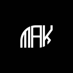 Mak letter logo design on black background Vector Image