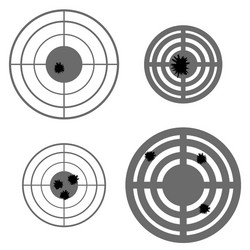 Military target with set bullet holes Royalty Free Vector