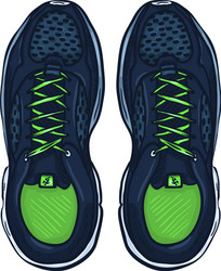 Cartoon blue running shoes Royalty Free Vector Image