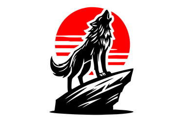 Lone wolf silhouette Royalty Free Vector Image