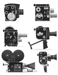 Old vintage camera set Royalty Free Vector Image