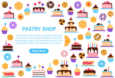 Pastry shop background with circle text space Vector Image