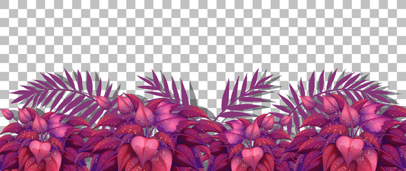 Red nature leaves frame transparent background Vector Image