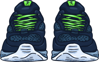 Cartoon blue running shoes Royalty Free Vector Image