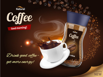 Coffee advertising design high detailed realistic Vector Image