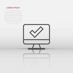 Computer check mark icon in flat style survey Vector Image