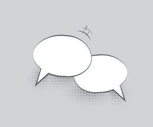 Dialog template two blank overlapping speech Vector Image