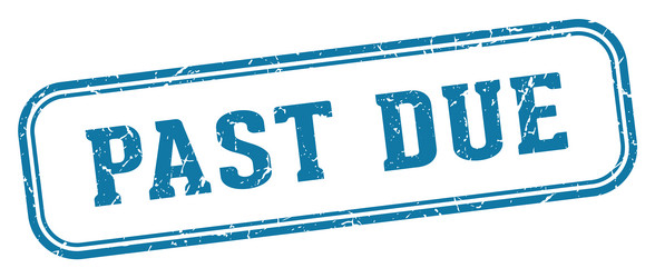 Past due stamp rectangular Royalty Free Vector Image