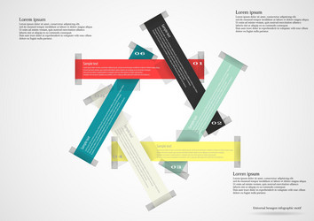 Infographic consists of six separate ribbons Vector Image
