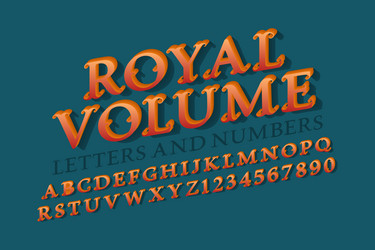 Royal layered alphabet colored 3d font isolated Vector Image