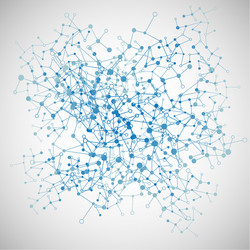 Abstract hexagons pattern with connecting dots Vector Image