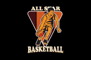 All star basketball design Royalty Free Vector Image
