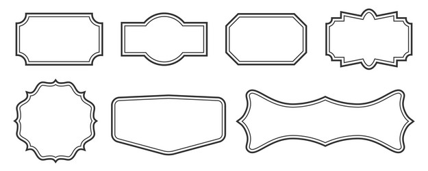 Set form shape template retro labels vintage Vector Image Set form shape template retro labels vintage Vector Image