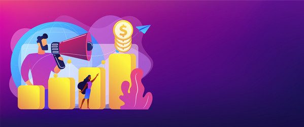 Economic development concept banner header Vector Image