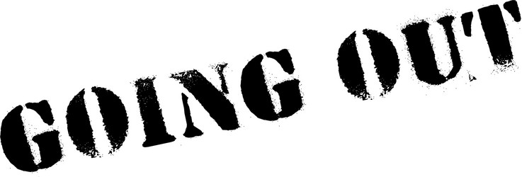 Going out rubber stamp Royalty Free Vector Image