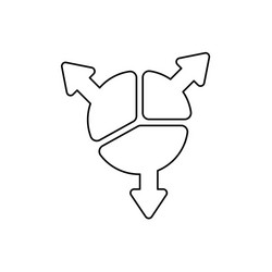 Icon concept of three parts diagram colored Vector Image