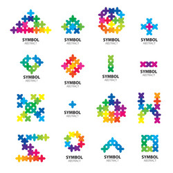 Collection of logos abstract modules Royalty Free Vector