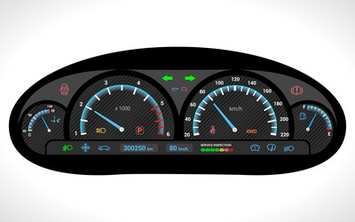 Car dashboard control panel elements collection Vector Image