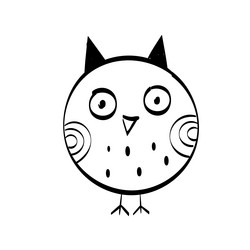 Cute owl line art for greeting card and invitation
