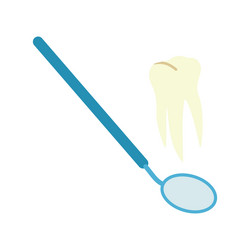 Cartoon tooth with toothpaste and mirror Vector Image