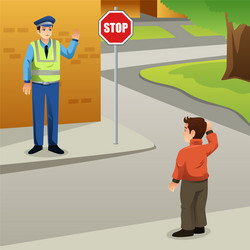 Cartoon Police Stop Traffic Vector Images (over 720)