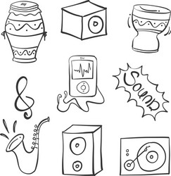 Doodle music notes Royalty Free Vector Image - VectorStock