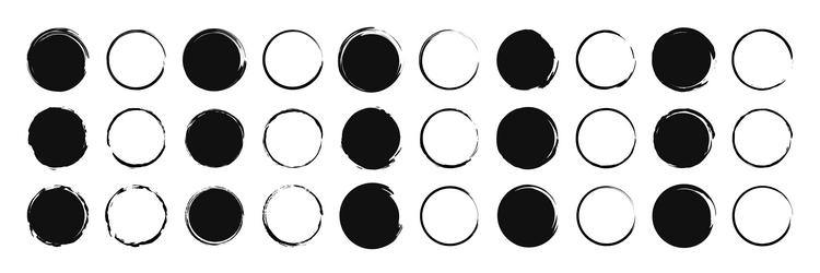 Hand drawn circle line sketch set circular Vector Image