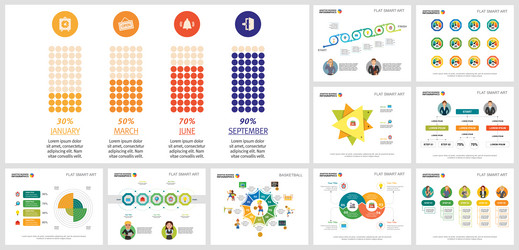 Creative diagram set for business project Vector Image