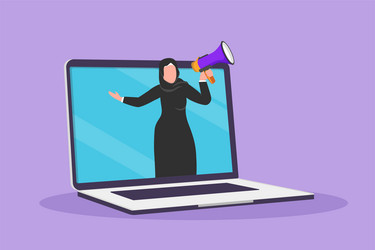 Cartoon flat style draw arab woman coming out Vector Image