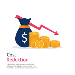 Costs reduction cut optimization Royalty Free Vector Image