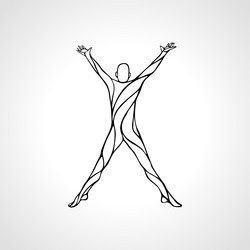 Healthy life logo arm raised man silhouette Vector Image