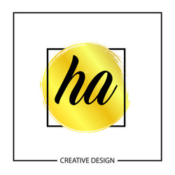 Initial ha letter logo design Royalty Free Vector Image