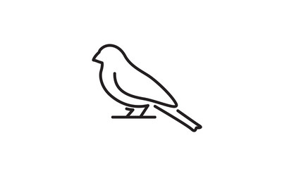 Continuous line bird parakeet logo symbol icon Vector Image