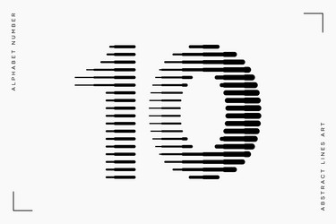 Number 10 abstract line art Royalty Free Vector Image