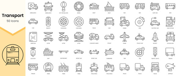 Simple outline set of gas station icons linear Vector Image