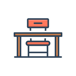 Student desk Royalty Free Vector Image - VectorStock