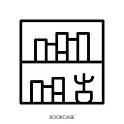 Bookcase icon line art style design isolated Vector Image