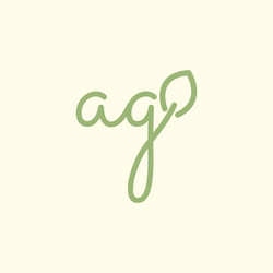 Letter ag line art leaf plant feminine botanical Vector Image