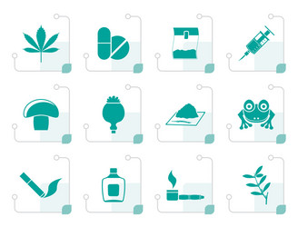 Different kind of drug icons Royalty Free Vector Image