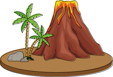 Vulcano with lava cartoon Royalty Free Vector Image