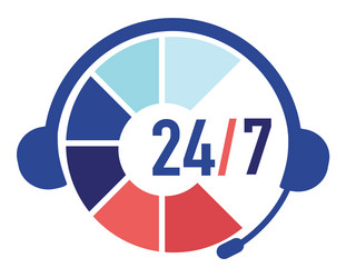 Service 24 7 concept call center support contact Vector Image