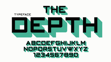 Depth decorative font design alphabet Royalty Free Vector