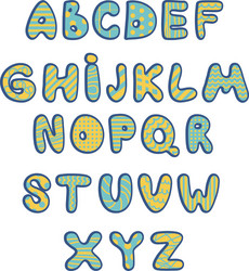 Hand drawn cartoon alphabet set graphic art Vector Image
