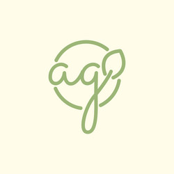 Letter ag line art leaf plant feminine botanical Vector Image