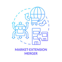 Product extension business merger blue gradient Vector Image