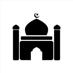 Masjid or mosque icon clipart Royalty Free Vector Image