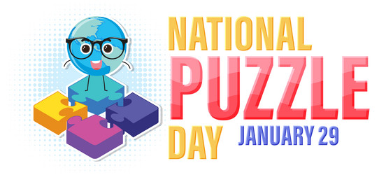 National puzzle day banner design Royalty Free Vector Image