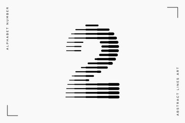 Number two 2 logo speed lines abstract modern art Vector Image