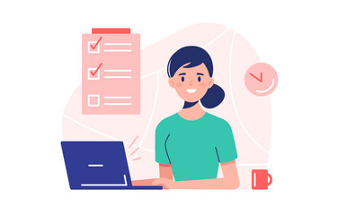 Female manager explaining team strategy Royalty Free Vector