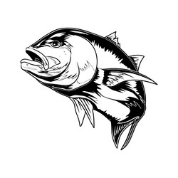 Giant trevally fishing logo im Royalty Free Vector Image